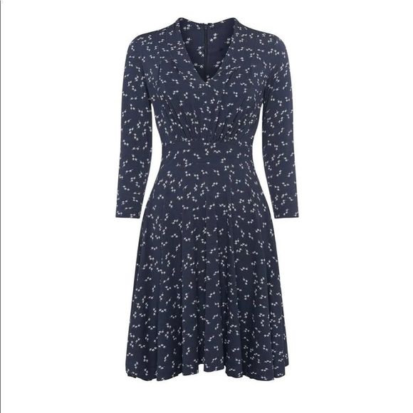 French Connection | Dresses | Frenchconnection Navy Blue Floral Dress ...